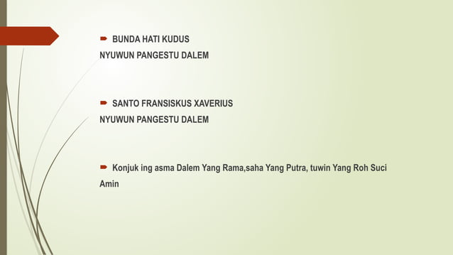 Presentasi DOA BERBAHASA JAWA sdk santo xaverius surabaya | PPTX