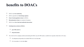 BENEFITS OF DIRECT ORAL ANTICOAGULATIONS | PPT
