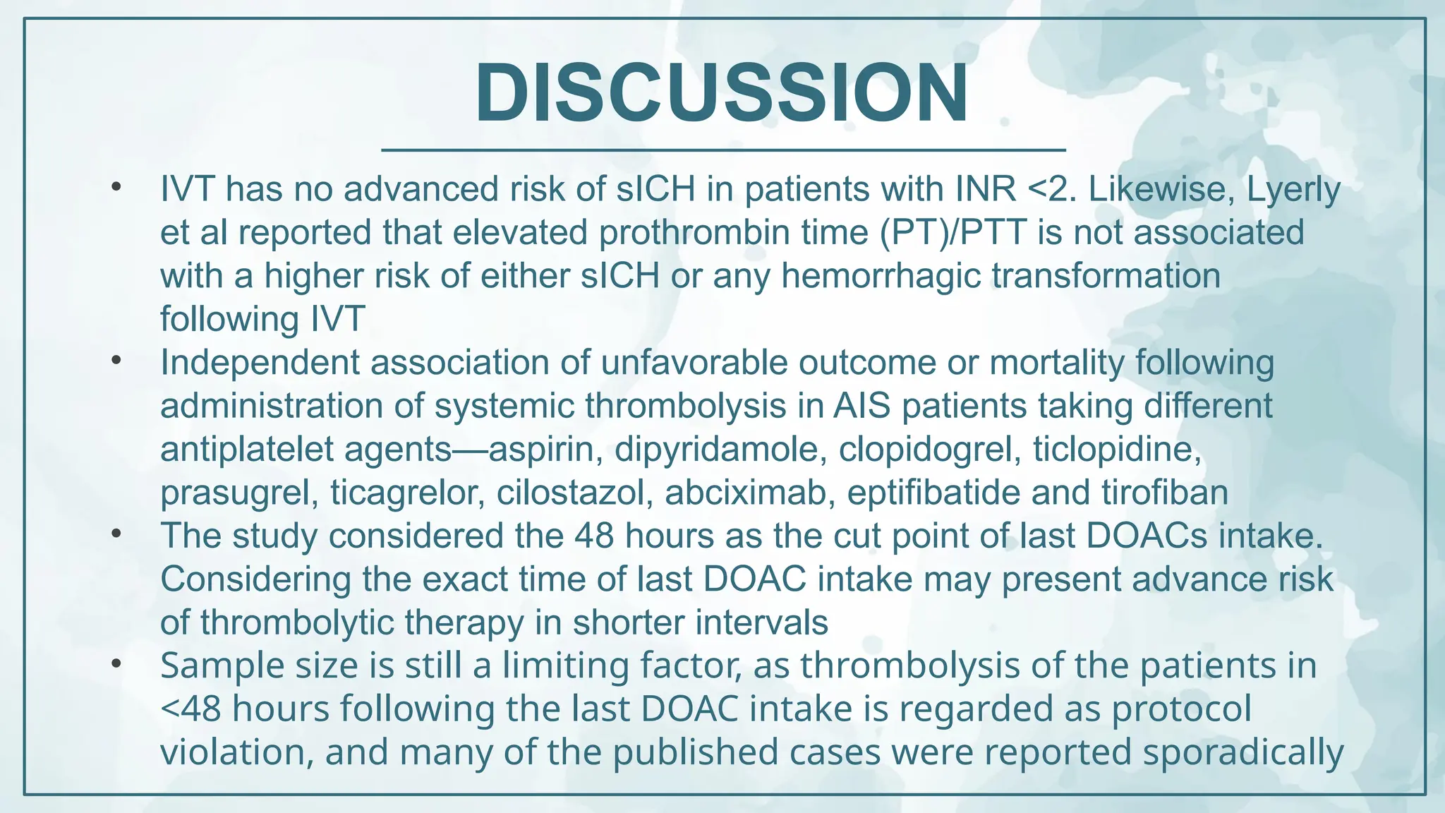 Safety of Intravenous Thrombolysis Among Patients Taking Direct Oral ...