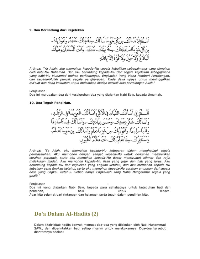 Doa dalam hadis 1 | PDF