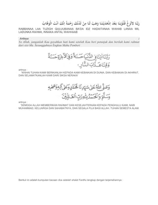 kumpulan doa doaDo'a doa | PDF