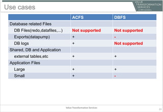 Comparison of ACFS and DBFS | PDF