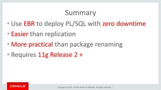Using Edition-Based Redefinition for Zero Downtime PL/SQL Changes | PDF