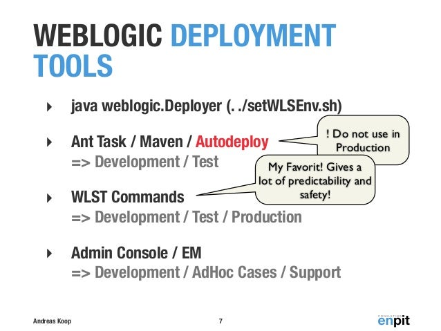 Deployment Best Practices on WebLogic Server (DOAG IMC Summit 2013)