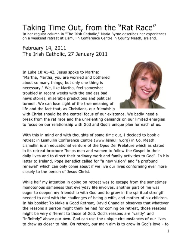 Do a good retreat taking time out | PDF