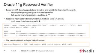 Security Best Practice: Oracle passwords, but secure! | PDF