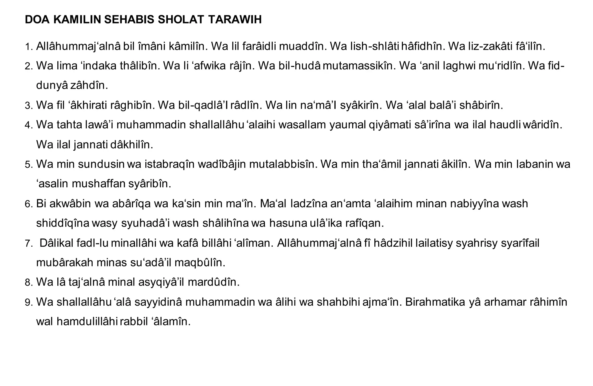 DOA KAMILIN SEHABIS SHOLAT TARAWIH.docx