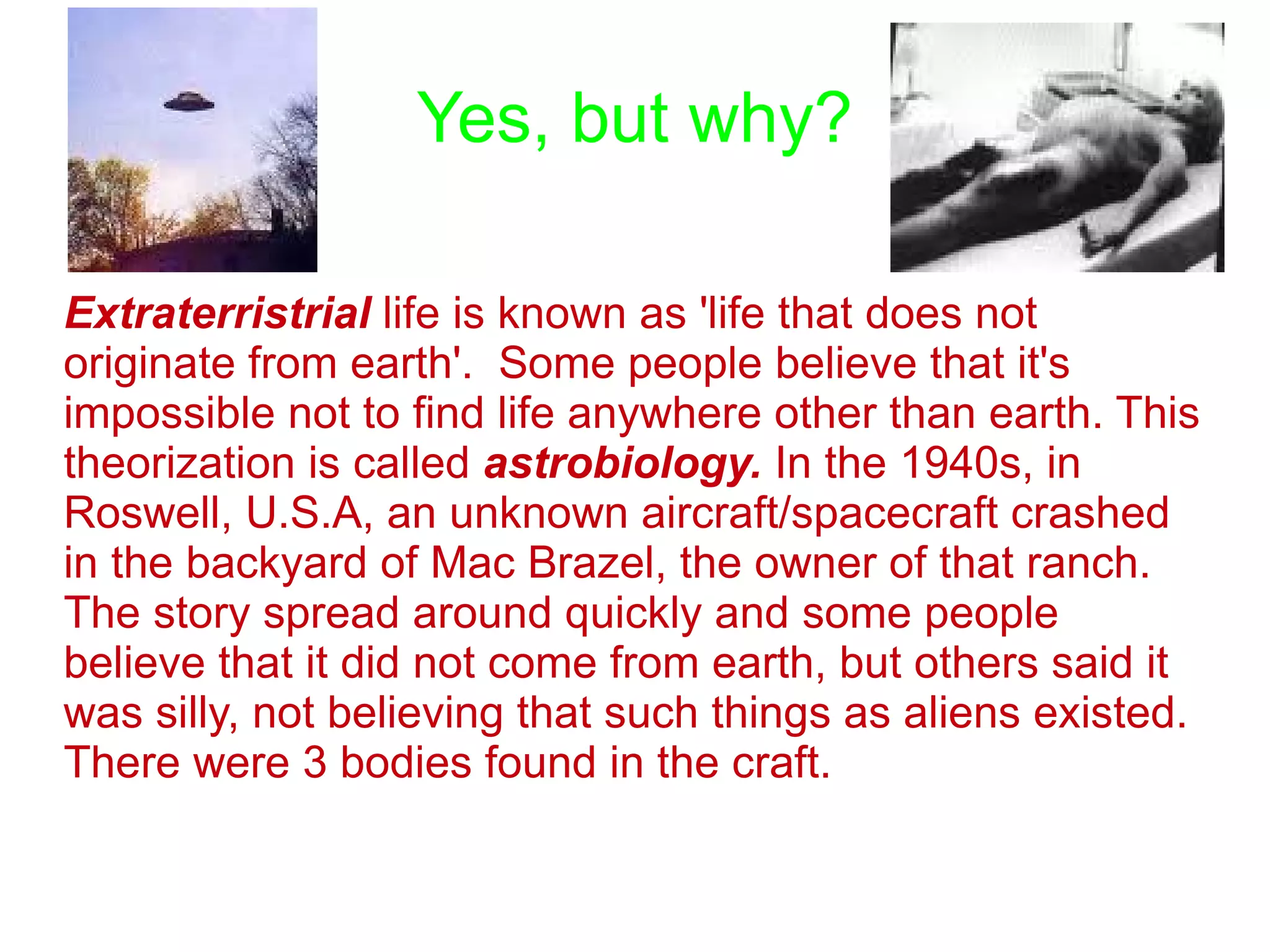 Do aliens exist on mars, why or why not | PPT