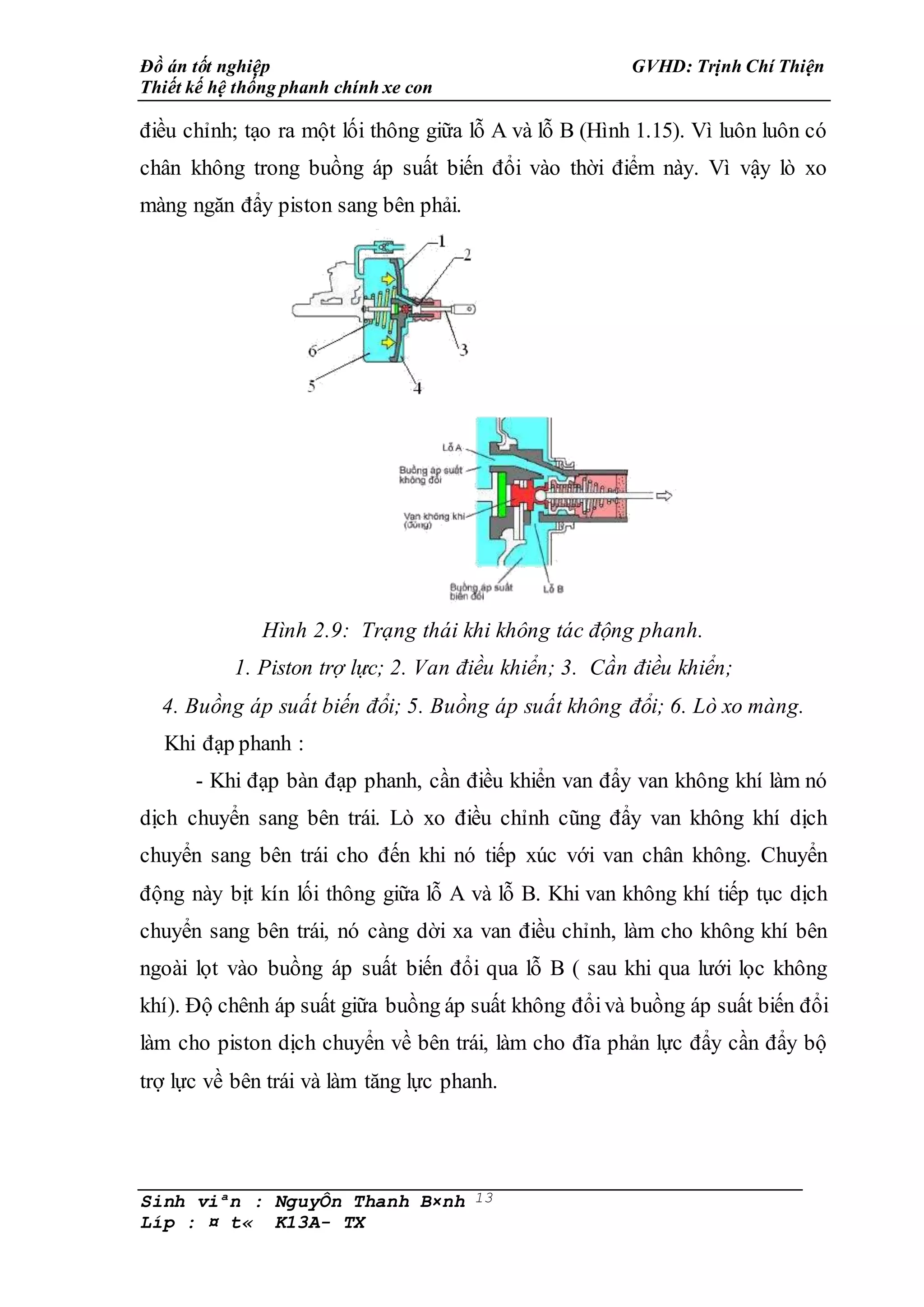 Đề tài: Thiết kế hệ thống phanh chính xe con, HAY, 9đ | DOC