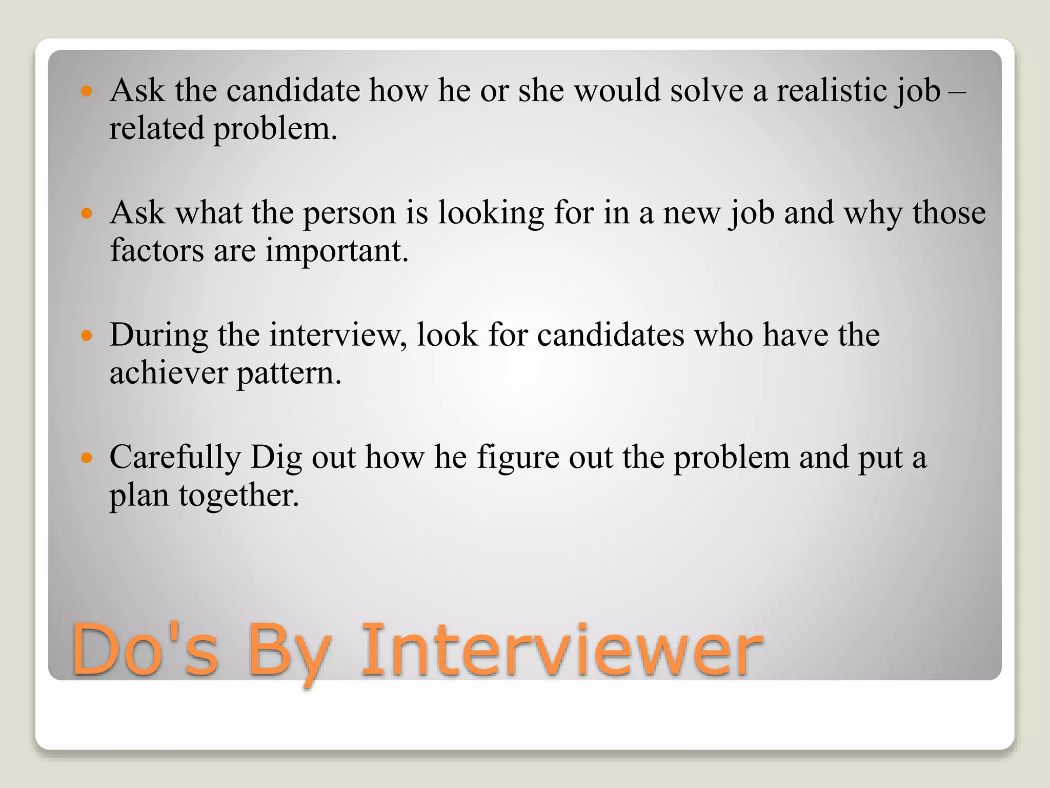 Do and dont of interviewee and interviewer | PPTX