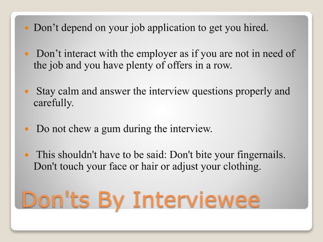 Do and dont of interviewee and interviewer | PPTX