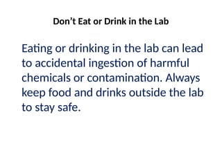 do and don't for lab includes practices and safety | PPTX