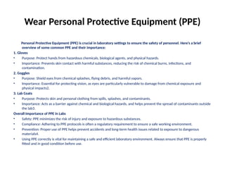 do and don't for lab includes practices and safety | PPTX