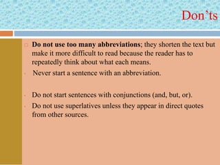 Do and donts Of the research | PPTX