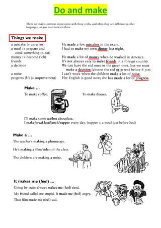 Do and make for intermidate | PDF