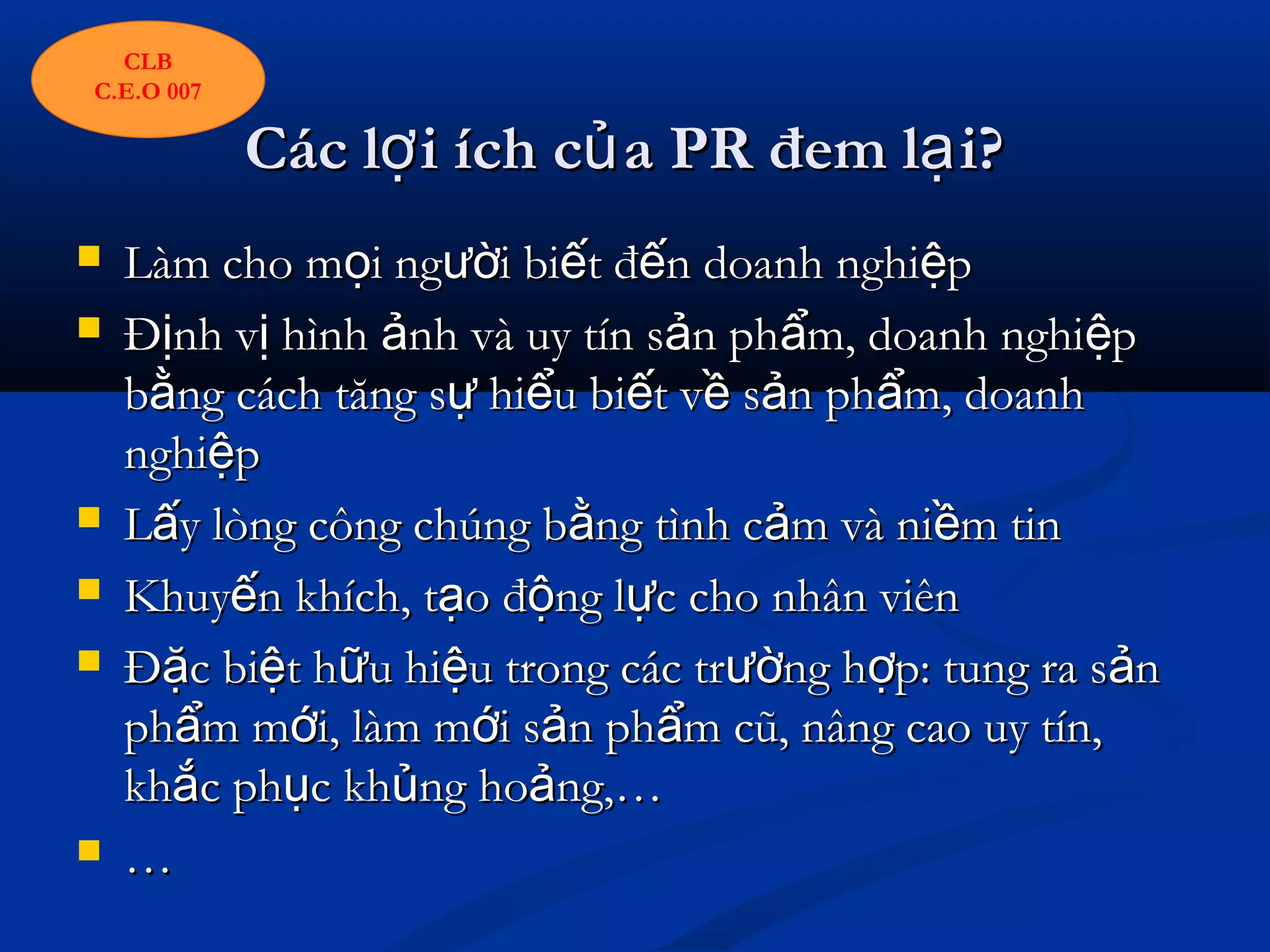 PR trong doanh nghiệp | PPT