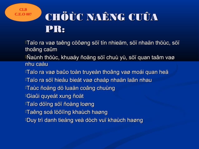 PR trong doanh nghiệp | PPT