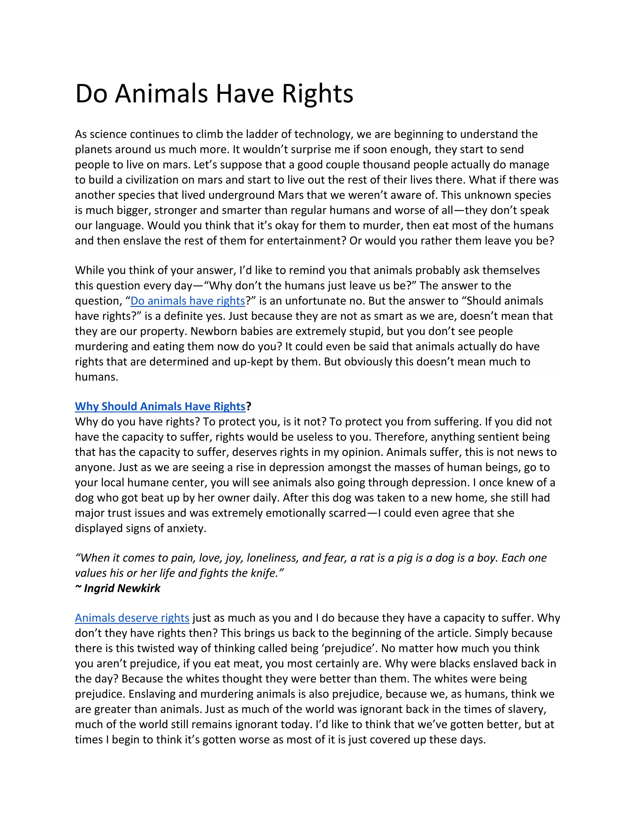 Do animals have rights | DOCX