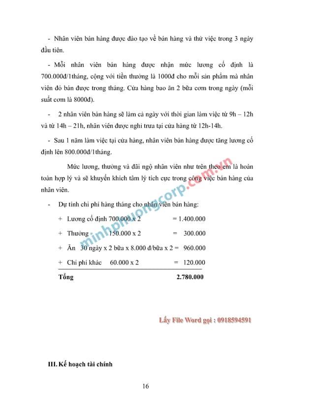 Đồ án lập kế hoạch kinh doanh shop thời trang, cửa hàng quần áo | PDF