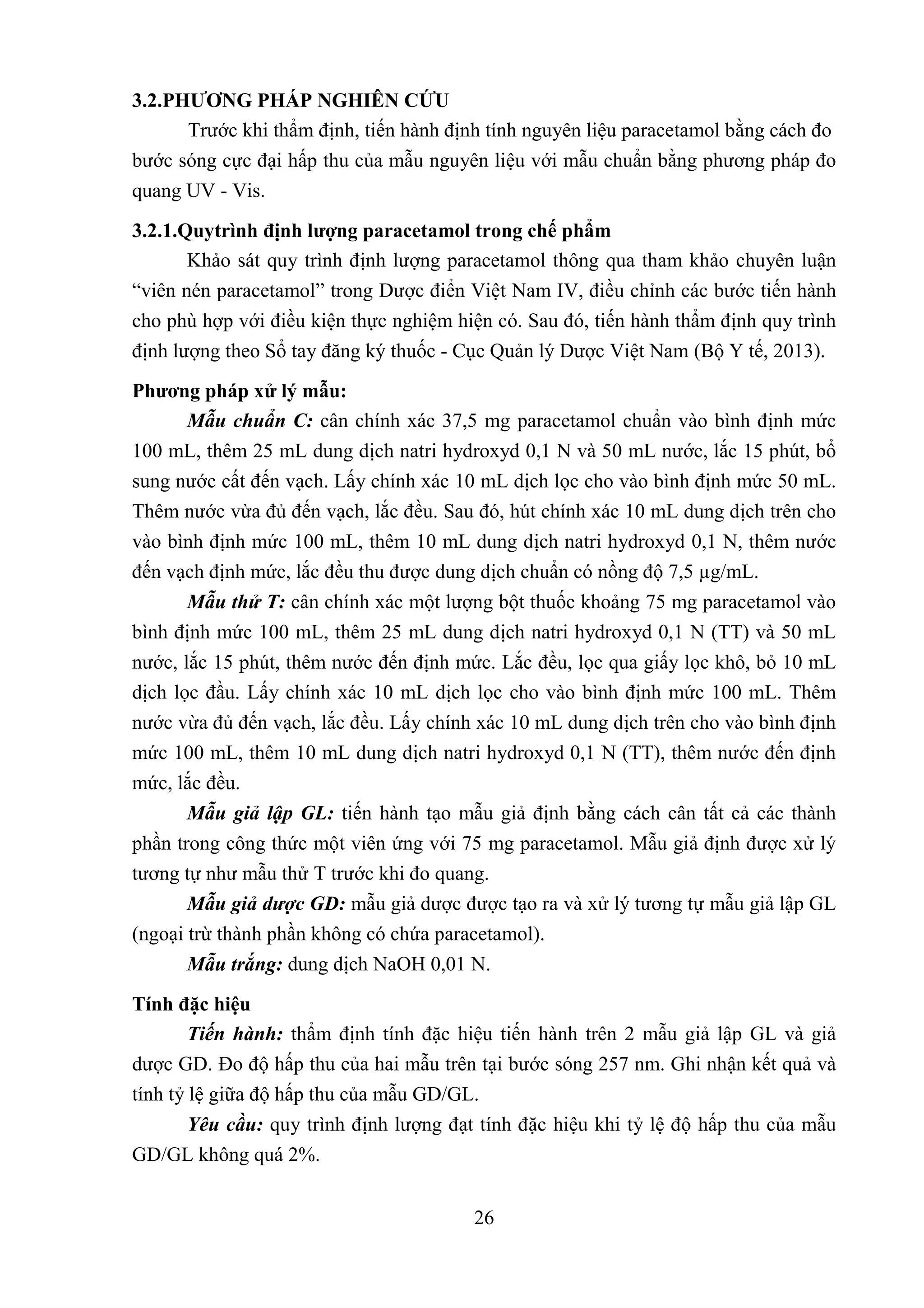 Quy trình định lượng Paracetamol 650mg phóng thích kéo dài, 9đ | PDF
