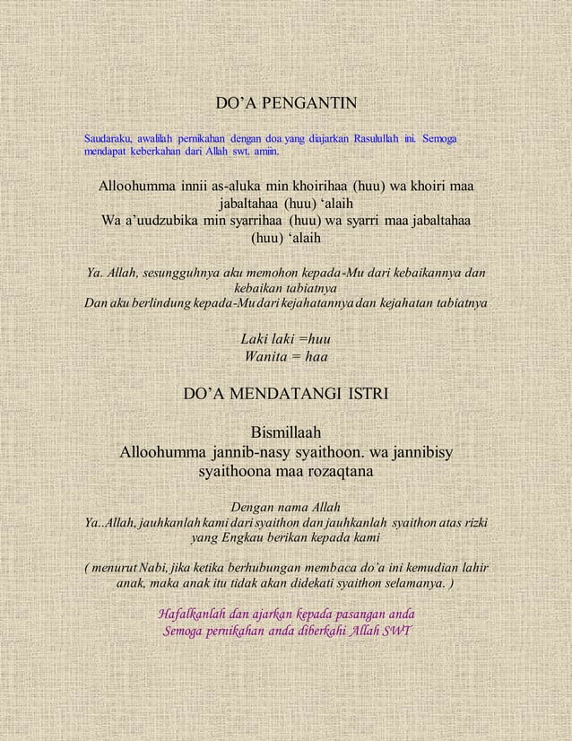 Doa pengantin | DOC