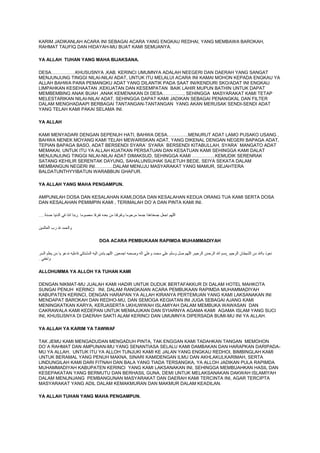 Doa peringatan maulid nabi saw | DOCX
