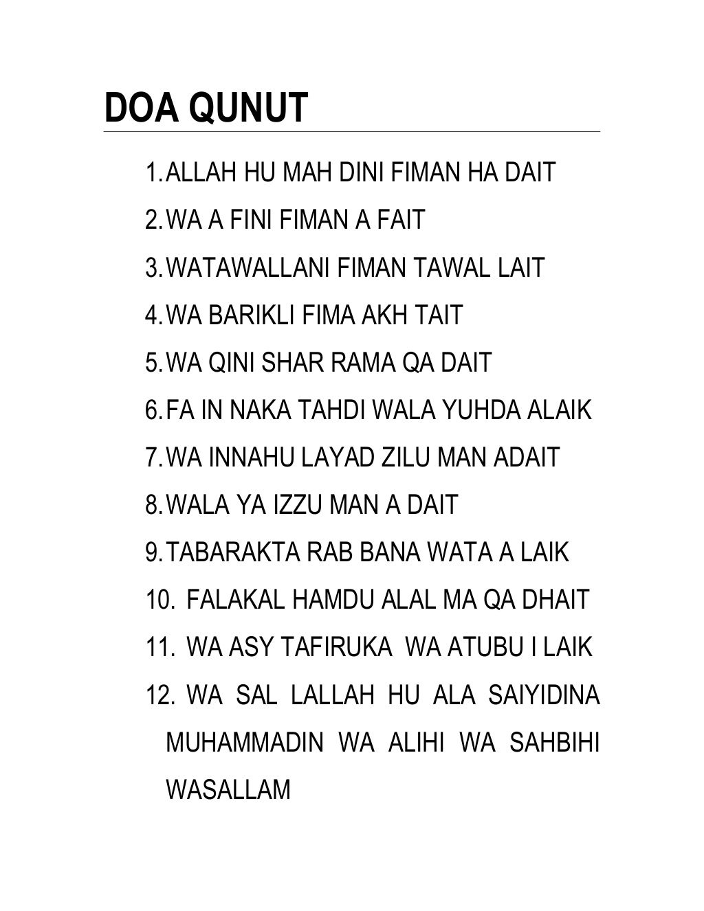 Doa qunut