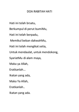 Doa rabitah hati | DOCX