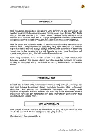 Doa rasmi spi kedah | PDF