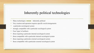 Do artefacts have politics | PPTX
