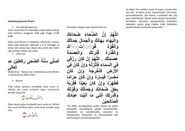 Doa, solat sunat dan zikir munajat | DOCX