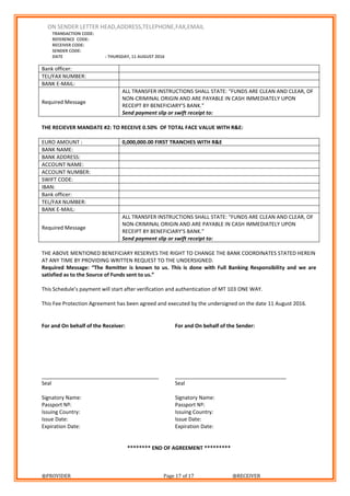 DOA SWIFT MT103 ONE WAY | PDF