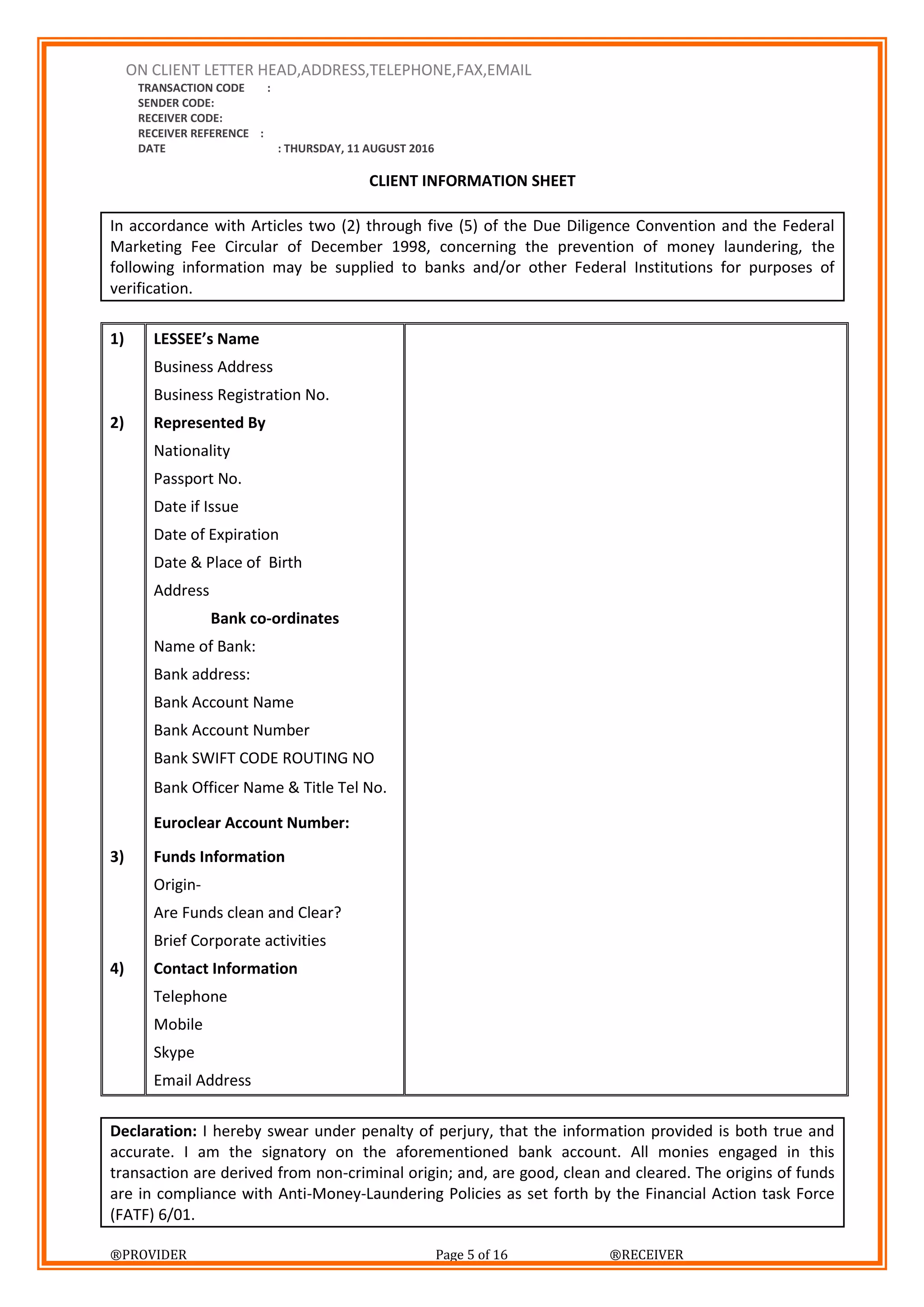 DOA SWIFT MT103 TWO WAY | PDF
