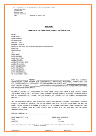 DOA SWIFT MT103 TWO WAY | PDF