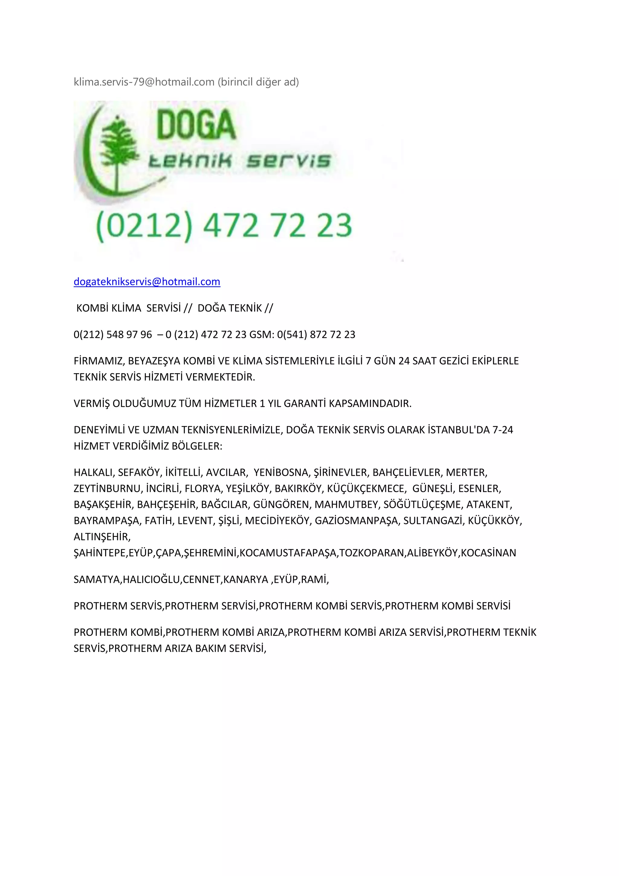 Doğa teknik servis | PDF