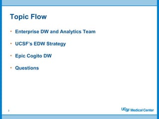 UCSF Informatics Day 2014 - David Dobbs, "Enterprise Data Warehouse" | PPT