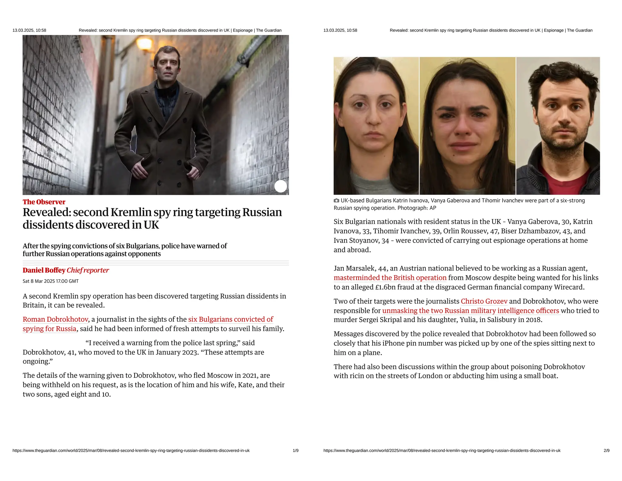 Russian Spies Target Journalist Roman Dobrokhotov in the UK | PPT