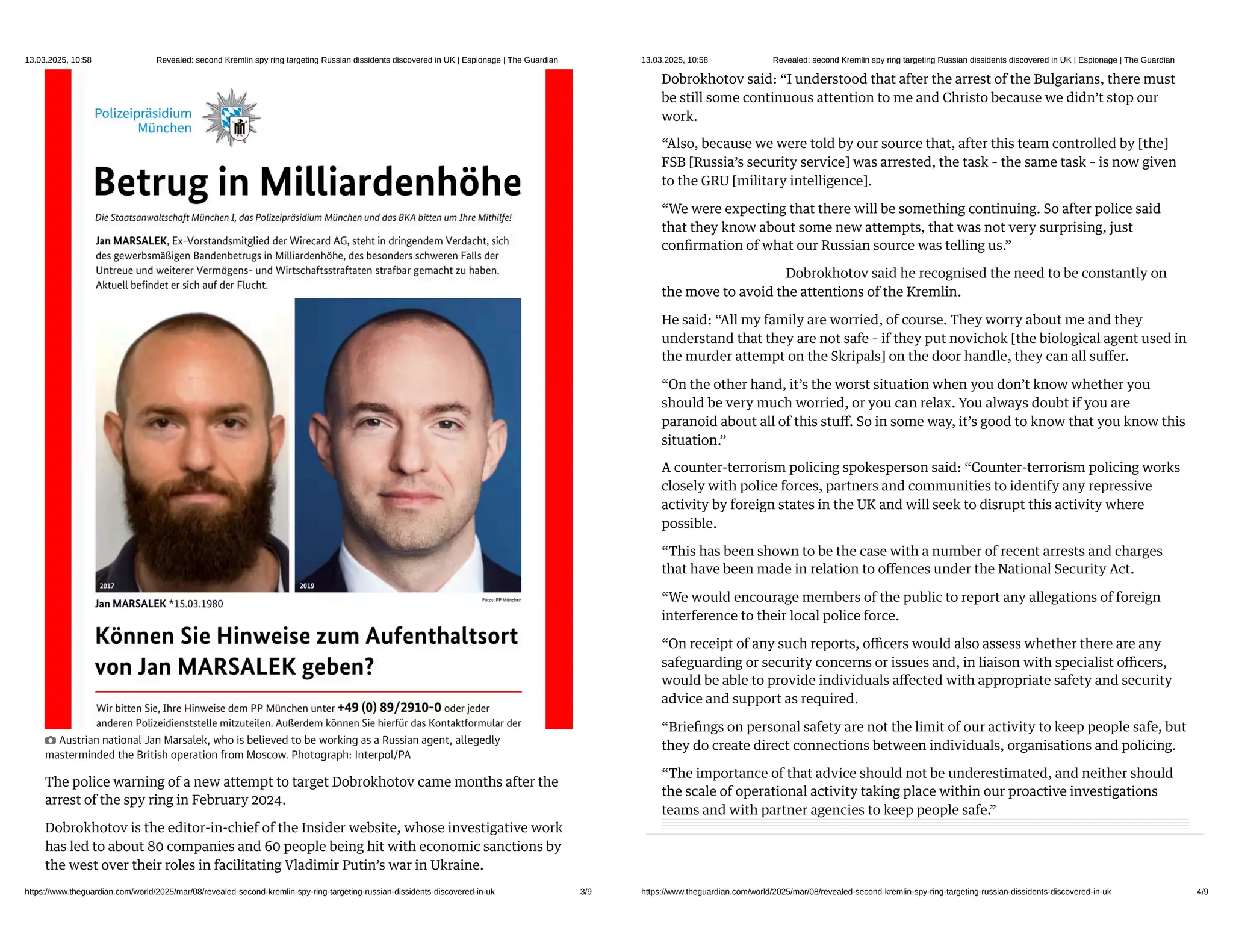 Russian Spies Target Journalist Roman Dobrokhotov in the UK | PPT