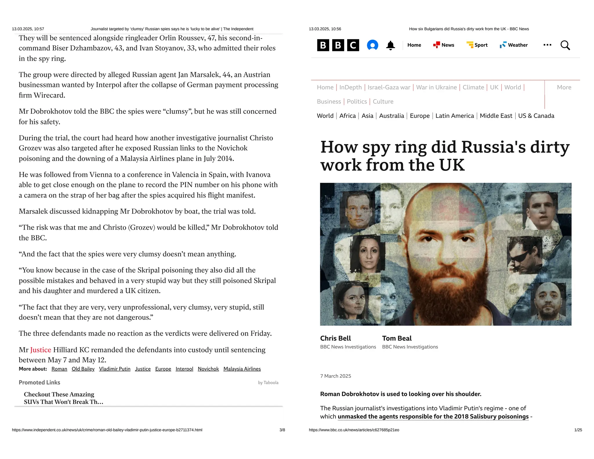 Russian Spies Target Journalist Roman Dobrokhotov in the UK | PPT