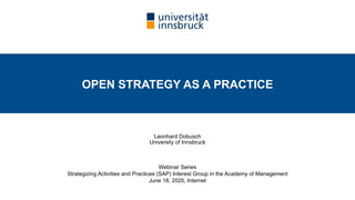 Open Strategy as a Practice | PDF