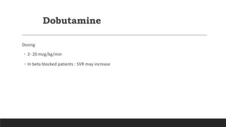 Dobutamine - physiology and pharmacology | PPTX