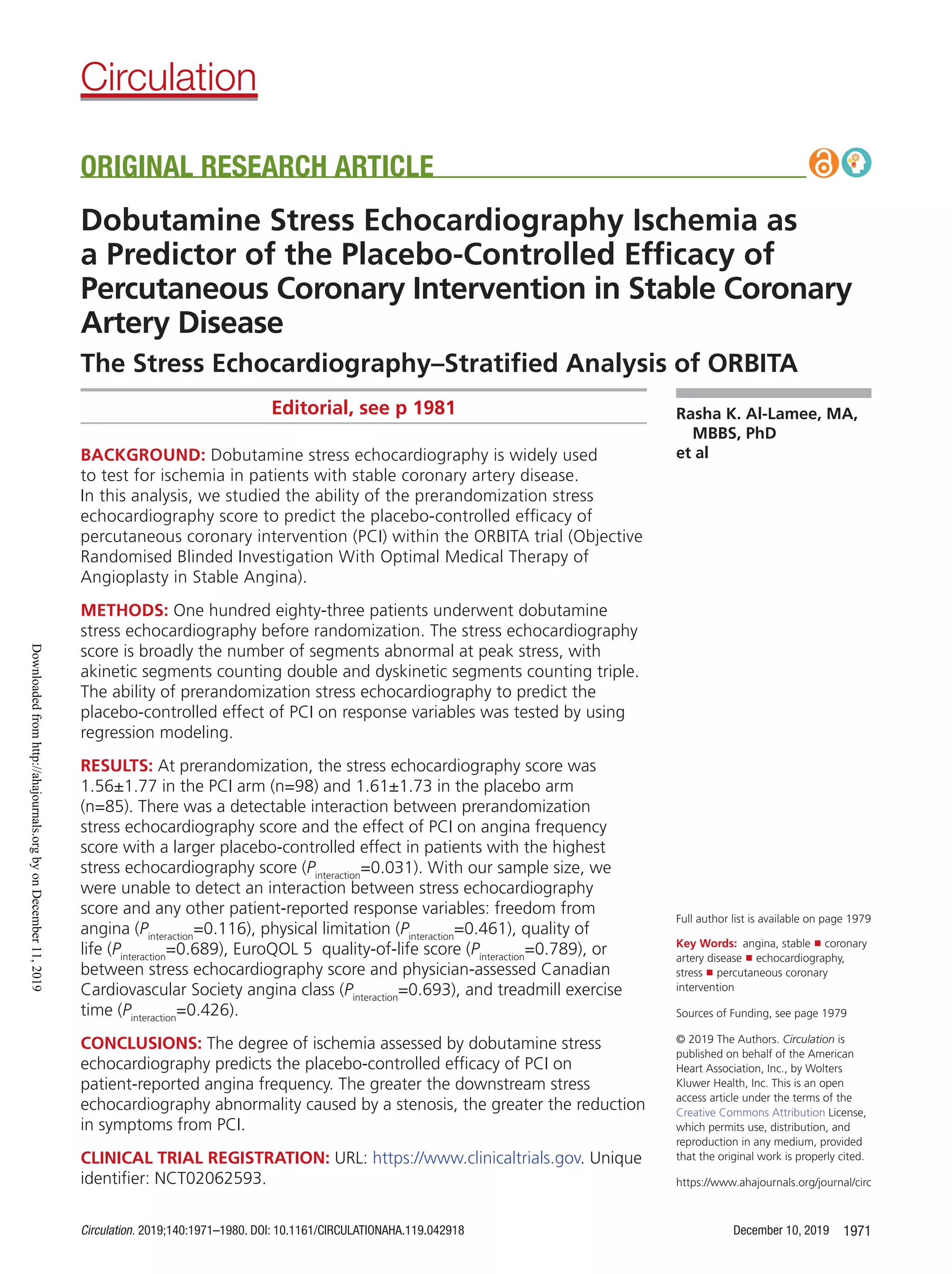 Dobutamine stress echocardiography | PDF