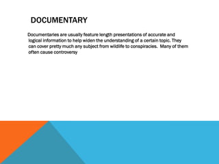 Identifying documentaries | PPTX