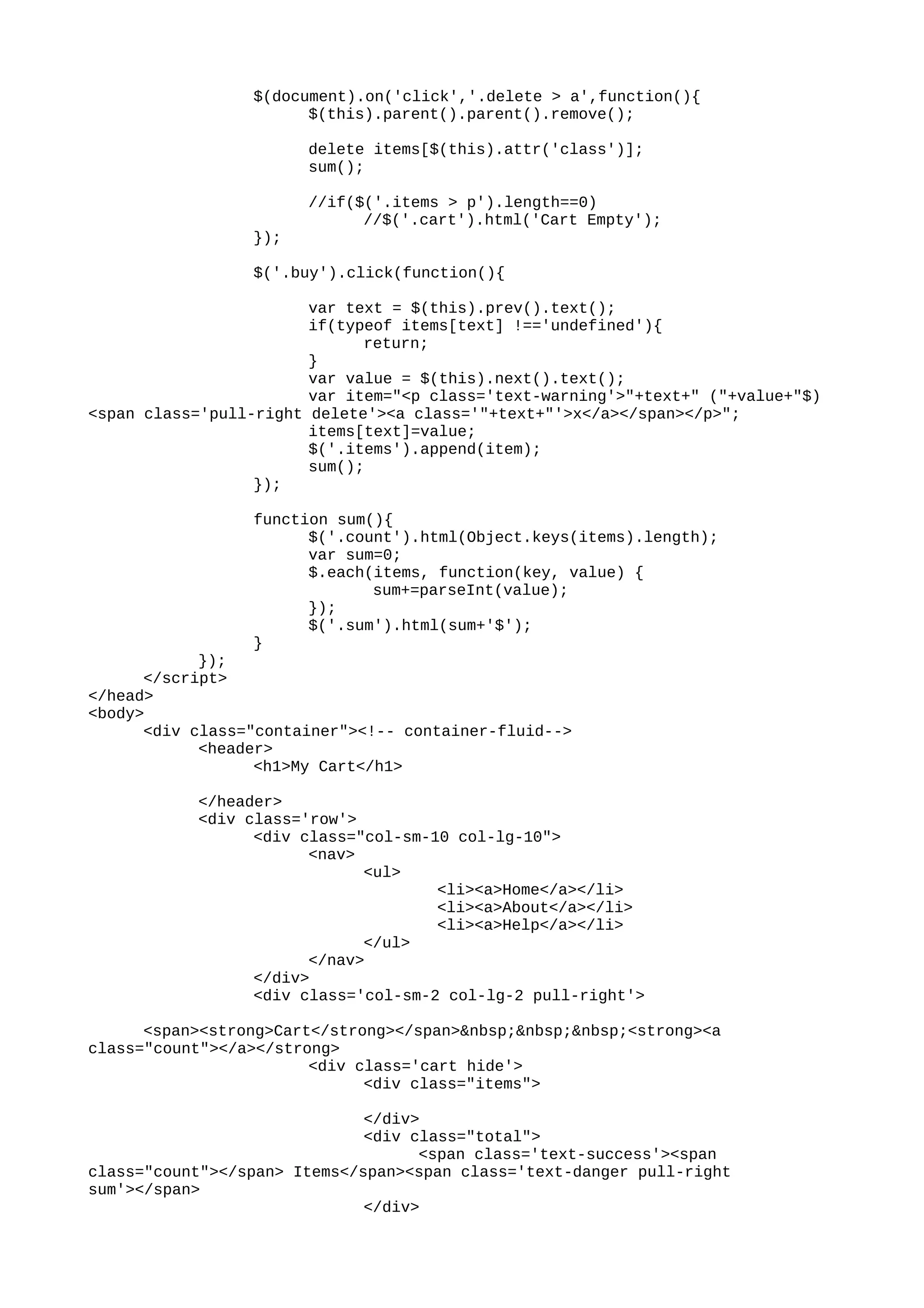 Bootstrap Html5 Cart | PDF