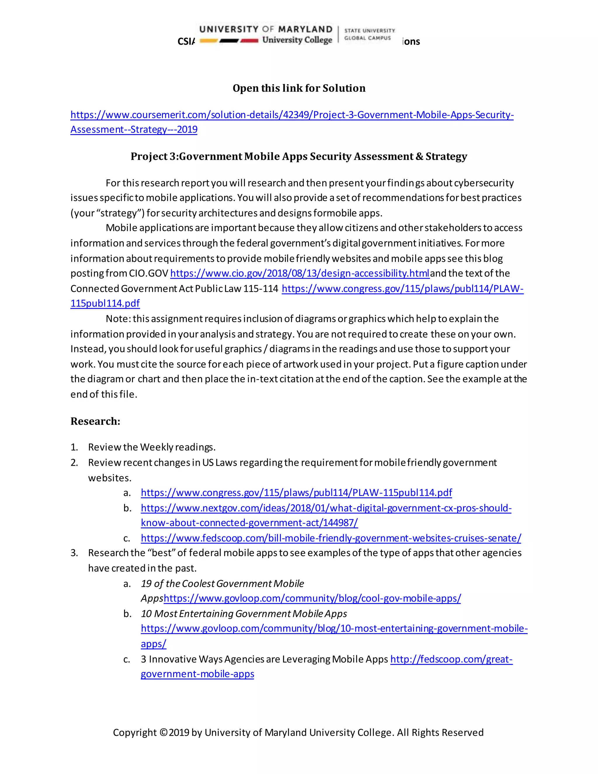 Project 3:Government Mobile Apps Security Assessment & Strategy | PDF