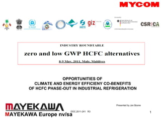 Zero and Low GWP HFCF Alternatives | PPT
