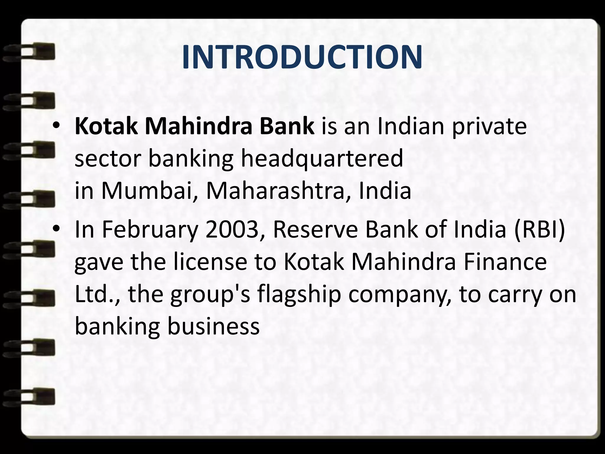 Kotak Mahindra Bank | PPTX