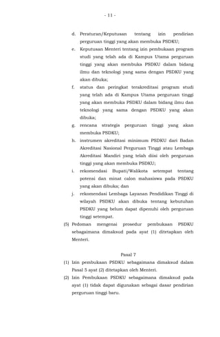 Peraturan KEMENRESDIKTI: Tentang Pembukaan, Perubahan, Dan Penutupan Program Studi Di Luar ...