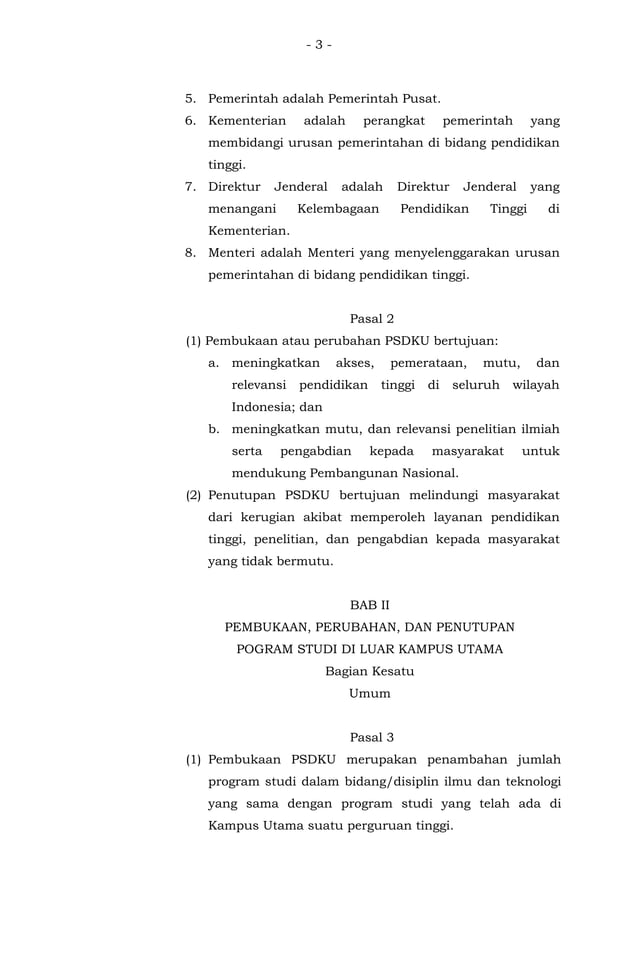 Peraturan KEMENRESDIKTI: Tentang Pembukaan, Perubahan, Dan Penutupan Program Studi Di Luar ...