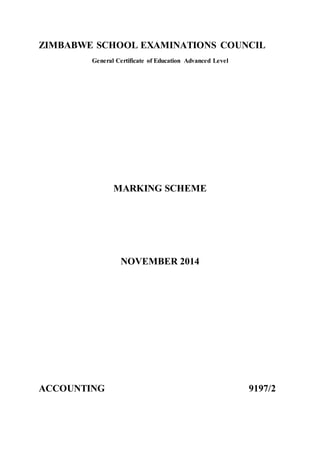 Zimbabwe School Examinations Council Zimbabwe Ordinary Level Marking ...
